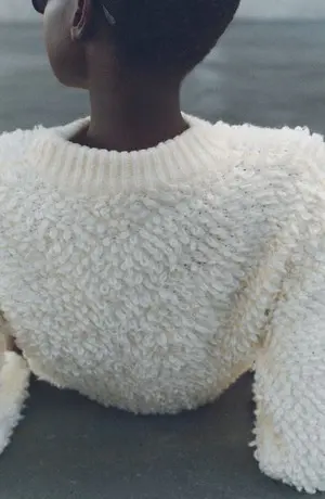 Mango Bouclé Crewneck Sweater