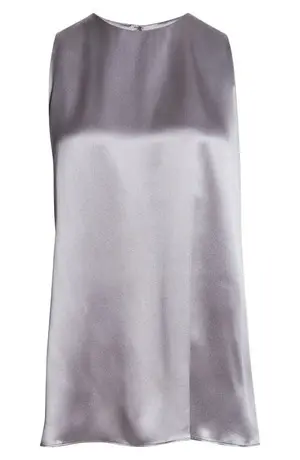 Eleventy Sleeveless Silk Charmeuse Top - Dust And Sand