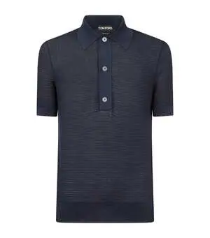 TOM FORD Silk-cotton Polo Shirt Black