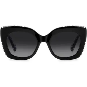 Kate Spade New York Square Sunglasses - Black/ Dark Grey Sf