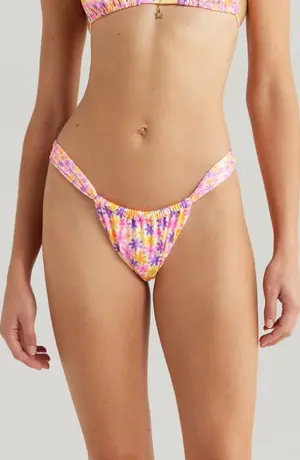 KULANI KINIS Ruched Thong Bikini Bottom - Daisy Dreamer