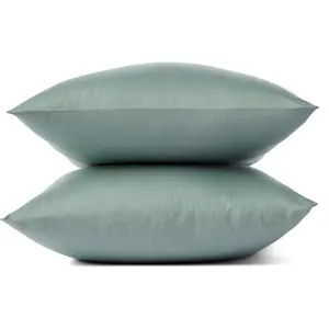 COYUCHI Cloud Soft 320 Thread Count Organic Cotton Sateen Pillowcases - Sage