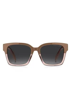 Marc Jacobs 53mm Gradient Square Sunglasses - Beige/ Dark Grey Sf