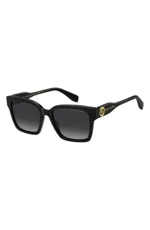 Marc Jacobs 53mm Gradient Square Sunglasses - Black/ Dark Grey Sf