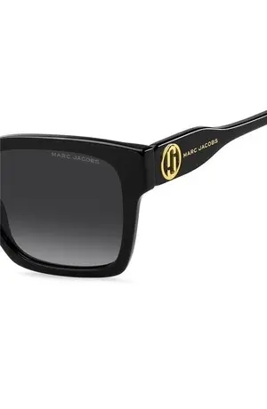 Marc Jacobs 53mm Gradient Square Sunglasses - Black/ Dark Grey Sf