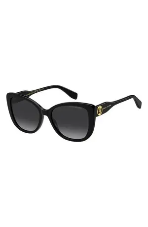 Marc Jacobs 55mm Gradient Cat Eye Sunglasses - Black/ Dark Grey