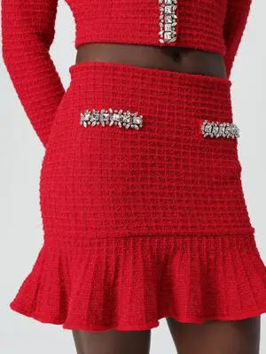 SELF-PORTRAIT Tweed Ruffle Skirt