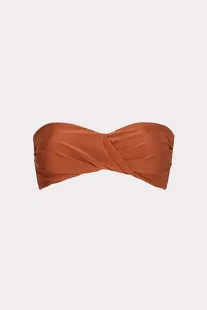 MILLY CABANA Milly Cabana Soleil Gloss Twist Bandeau Top Copper