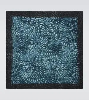 Dries Van Noten Dries Van Noten Printed Silk Pocket Square Brown