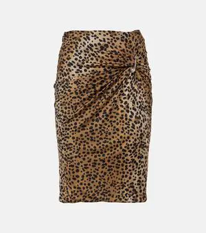 VERSACE Versace Safety Pin Leopard-Print Skirt