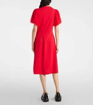 Simone Rocha Ruffled Cotton Tulle Midi Dress