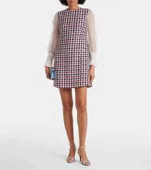 Valentino Garavani Embellished Wool-blend Tweed Minidress