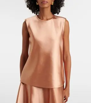 Carolina Herrera Satin Top - Orange