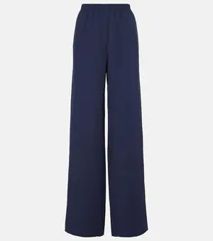 Valentino Garavani Cady Couture Wide-leg Pants - Blue