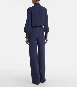 Valentino Garavani Cady Couture Wide-leg Pants - Blue