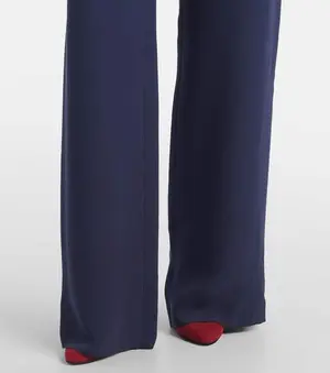 Valentino Garavani Cady Couture Wide-leg Pants - Blue
