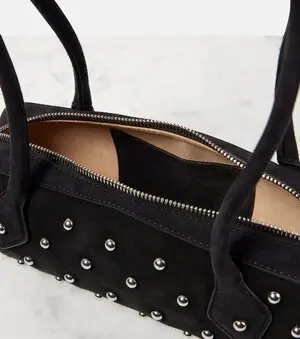 Alaïa Le Teckel Small Studded Suede Shoulder Bag