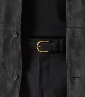 SAMAN AMEL Suede Belt - Black