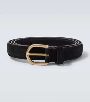 SAMAN AMEL Suede Belt - Black