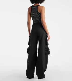 Attico Cotton Fleece Cargo Pants