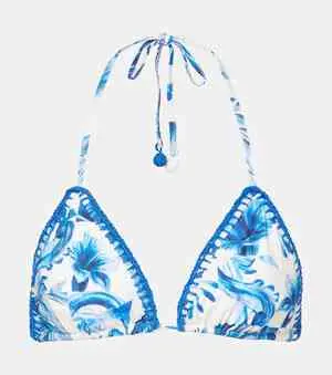 Farm Rio Printed Triangle Bikini Top