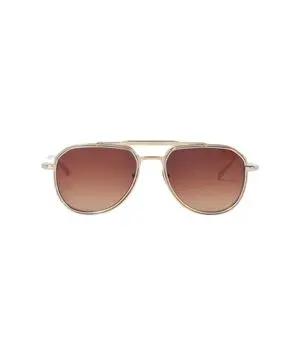 JACQUES MARIE MAGE Commander Aviator Sunglasses Red