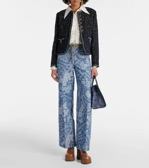 Etro Printed Wide-leg Pants