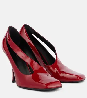 Red Square Toe Heels