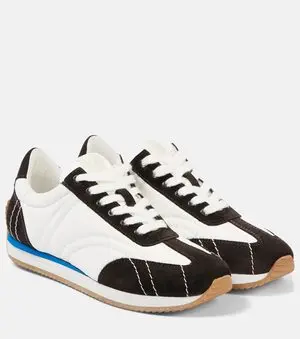 TOTEME Sport Suede-trimmed Sneakers - Brown