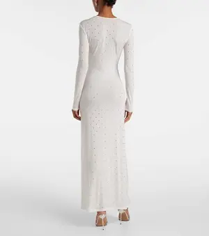Rabanne Bridal Crystal-embellished Maxi Dress - White