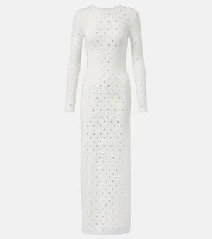 Rabanne Bridal Crystal-embellished Maxi Dress - White