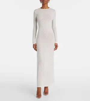Rabanne Bridal Crystal-embellished Maxi Dress - White