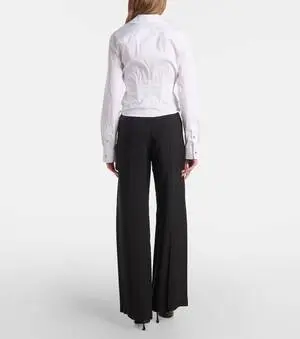 MUGLER Cotton-blend Bustier Top
