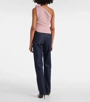 Magda Butrym Floral-appliqué One-shoulder Top - Pink