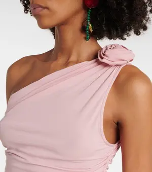 Magda Butrym Floral-appliqué One-shoulder Top - Pink