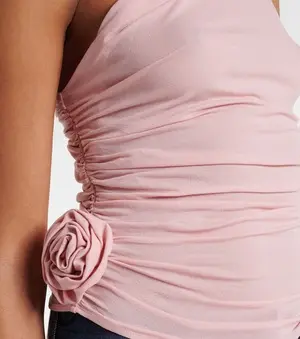 Magda Butrym Floral-appliqué One-shoulder Top - Pink