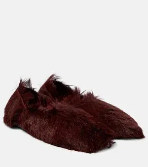 JIL SANDER Calf Hair Flats - Brown