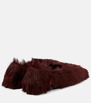 JIL SANDER Calf Hair Flats - Brown