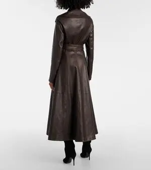 Alaïa Leather Double-breasted Coat