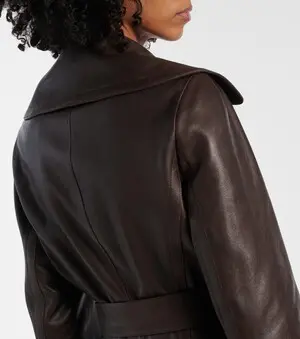 Alaïa Leather Double-breasted Coat