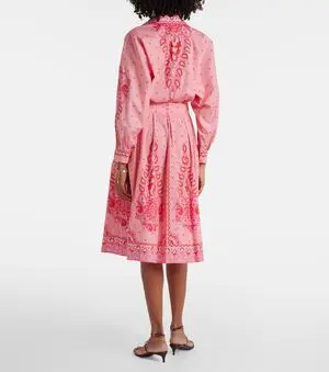 Etro Printed Cotton-blend Midi Shirt Dress - Multicoloured