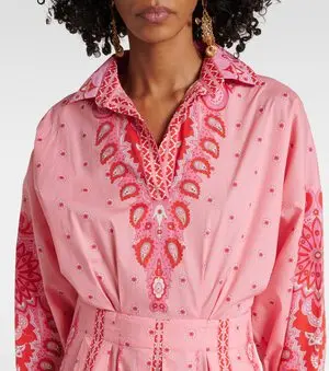 Etro Printed Cotton-blend Midi Shirt Dress - Multicoloured