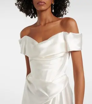 VIVIENNE WESTWOOD Mabel Silk Satin Bustier Gown - White
