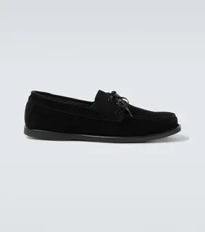 SAMAN AMEL City Moc Suede Boat Shoes - Black