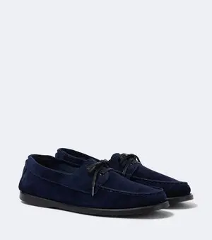 SAMAN AMEL City Moc Suede Boat Shoes - Blue