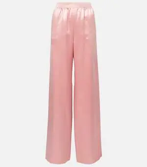 Valentino Garavani Silk Duchess Satin Wide-leg Pants