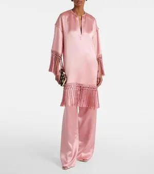 Valentino Garavani Silk Duchess Satin Wide-leg Pants