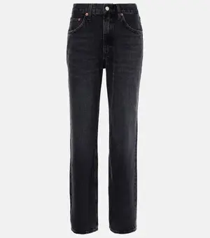 AGOLDE Valen Mid-rise Straight Jeans - Black