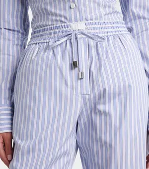 Attico Striped Cotton Pajama Pants