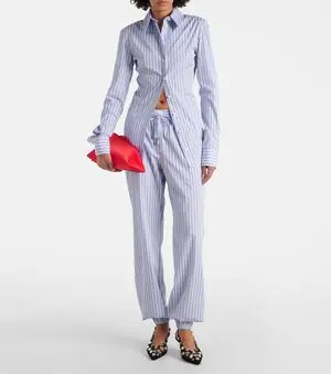 Attico Striped Cotton Pajama Pants